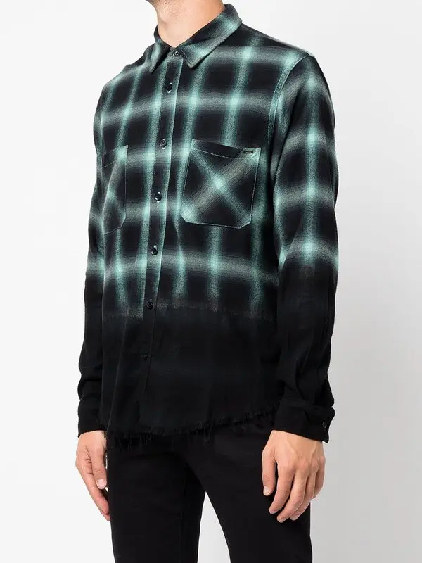 Amiri Dip Dye Shadow Fringed Shirt