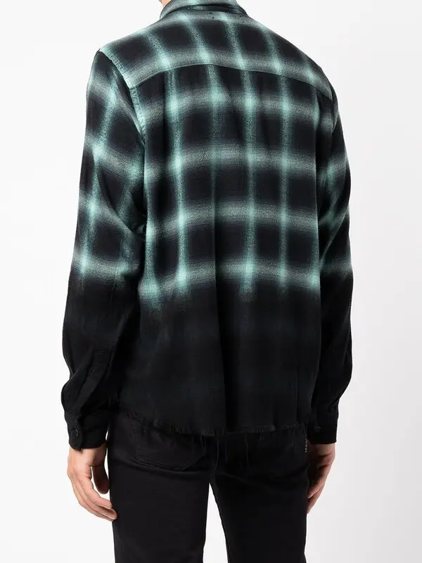 Amiri Dip Dye Shadow Fringed Shirt