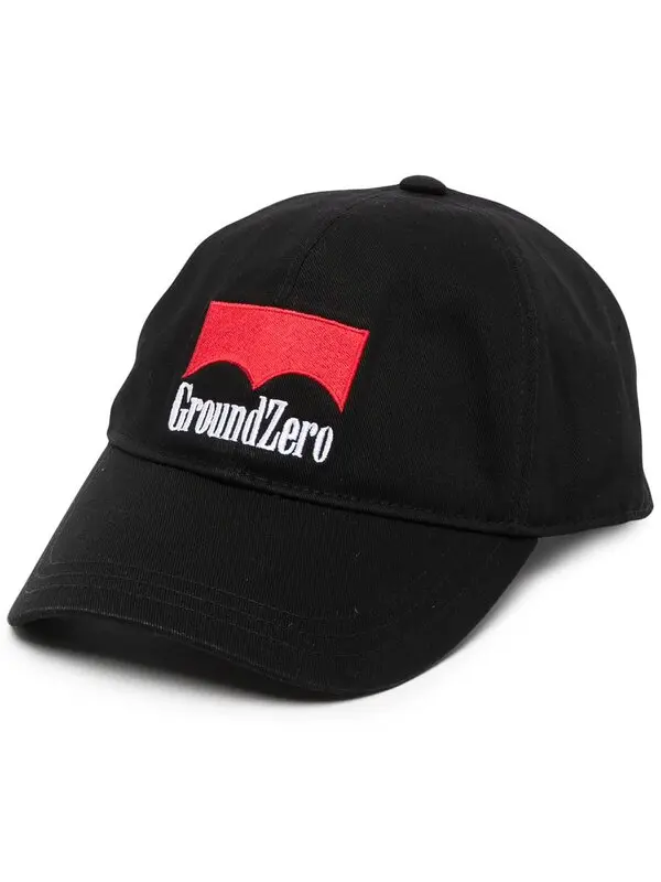 GROUND ZERO Logo-embroidered Cotton Cap - Black