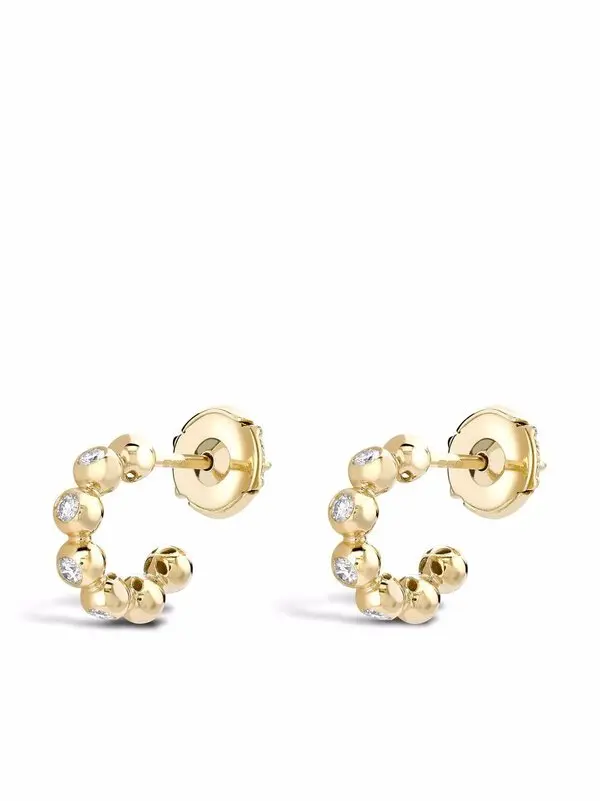 PRAGNELL 18kt Yellow Bohemia Diamond Hoop Earrings - Gold