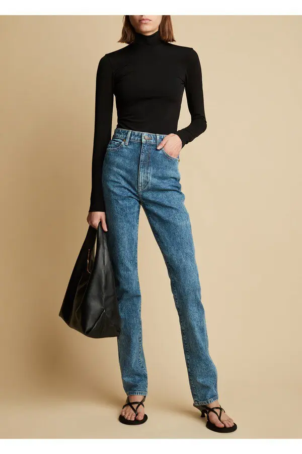 Khaite The Daria Stretch Jean In Lakeland - Denim | Editorialist