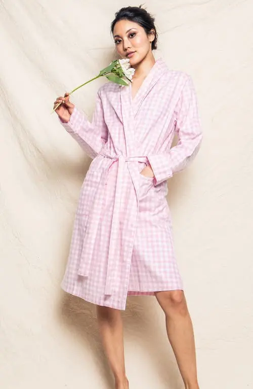 PETITE PLUME Gingham Cotton Robe