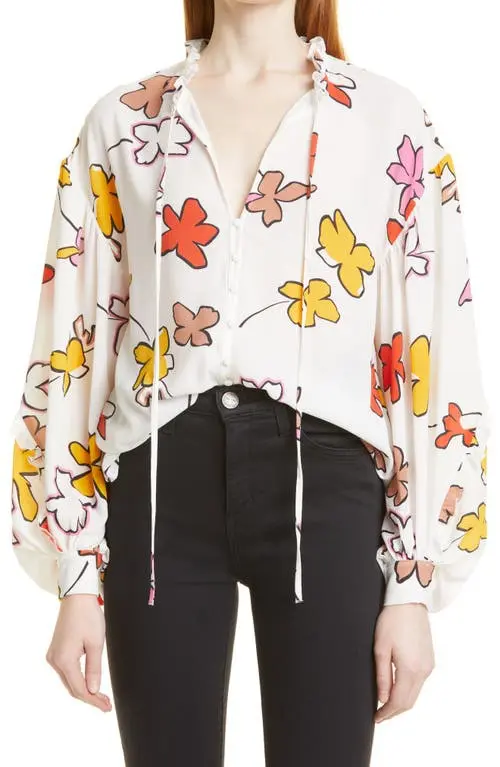 Ted Baker London Thurso Floral High-low Blouse - White