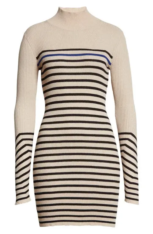 Rag & Bone Kate Stripe Turtleneck Long Sleeve Rib Sweater Dress