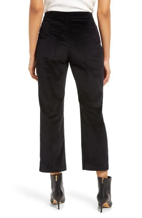 Halogen Velvet Kick Flare Trousers - Black