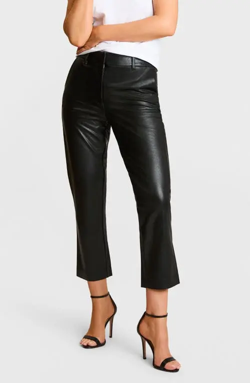 Commando Tapered Faux Leather Crop Pants - Black