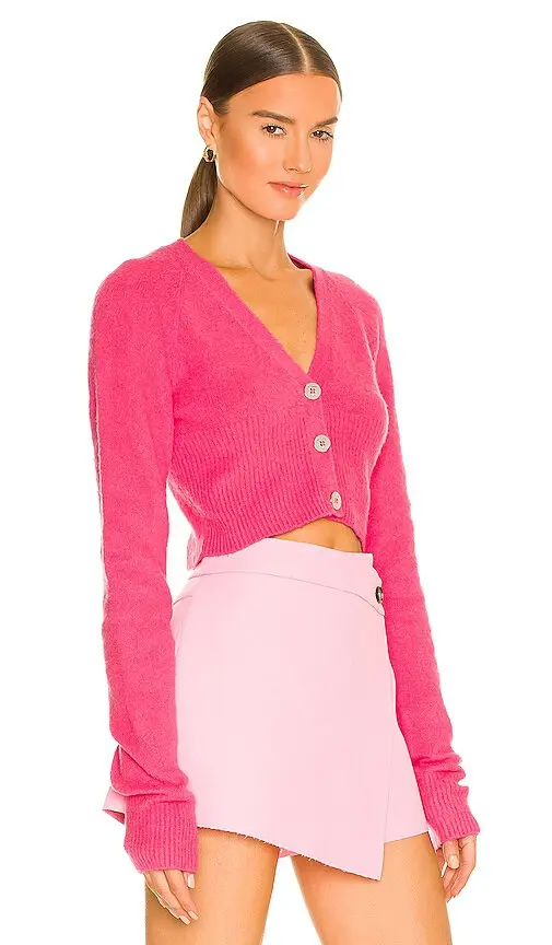 Helmut Lang Cloud Fuzzy Cardigan In Pink