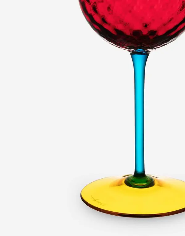 Dolce & Gabbana Hand-blown Murano Red Wine Glass - Multicolor