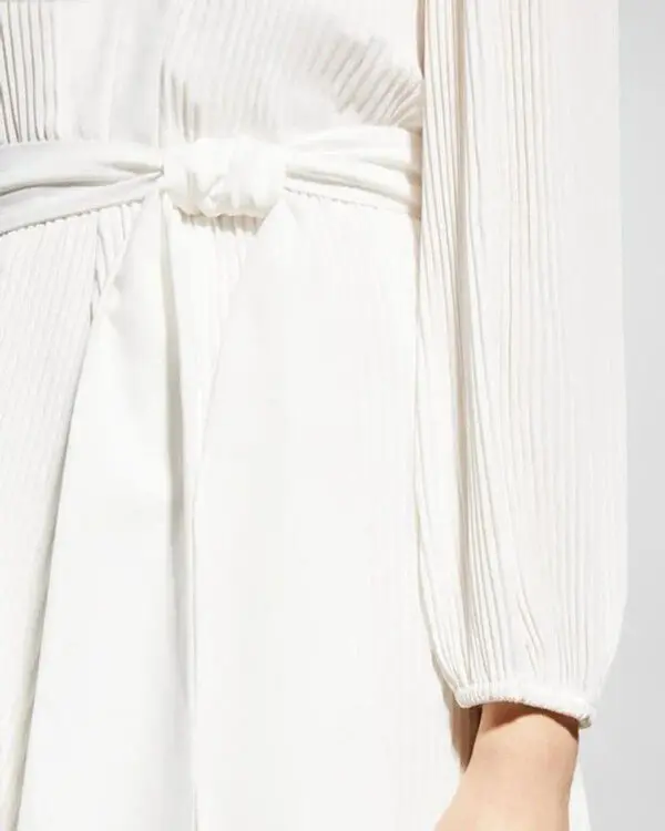 MILLY Liv Pleated Fit-and-flare Dress - White