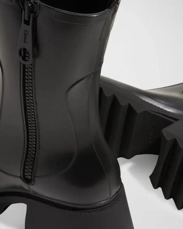 Chloé Betty Rubber Rain Booties - Black