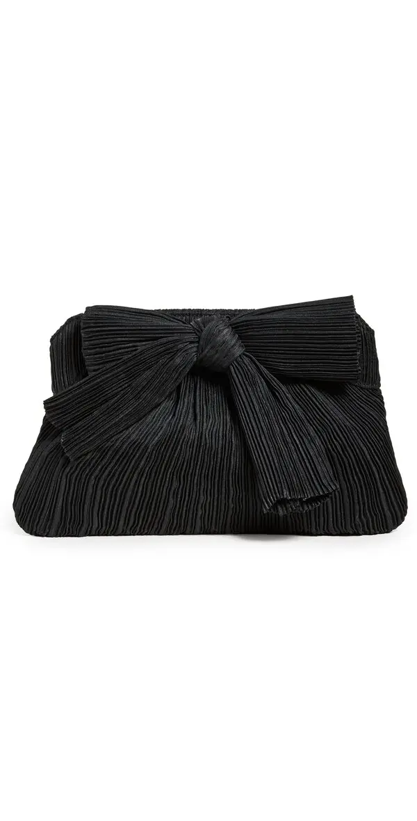 LOEFFLER RANDALL Rayne Pleated Frame Clutch With Bow - Black