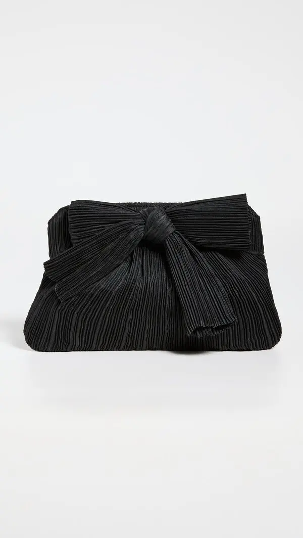 LOEFFLER RANDALL Rayne Pleated Frame Clutch With Bow - Black