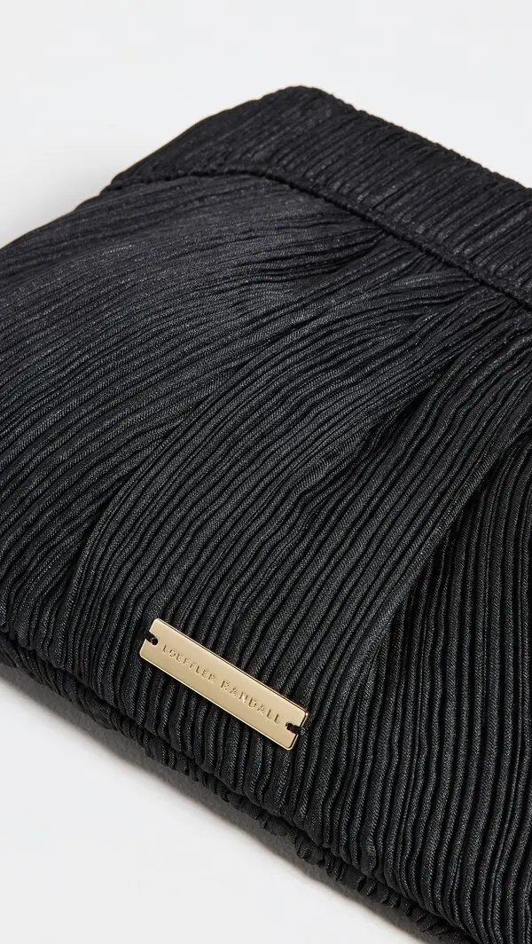 LOEFFLER RANDALL Rayne Pleated Frame Clutch With Bow - Black
