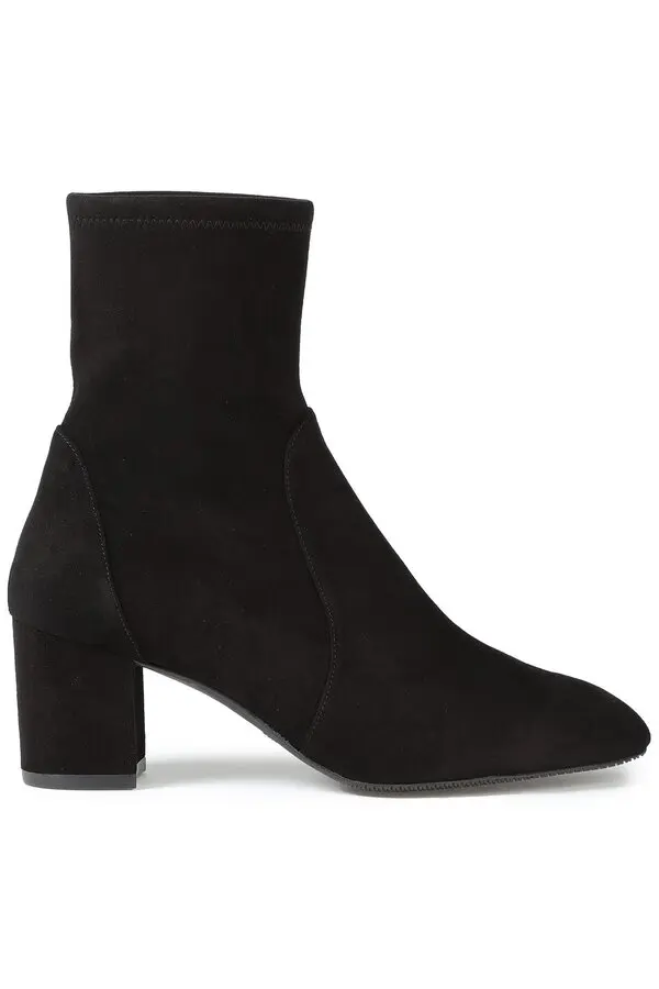 STUART WEITZMAN Yuliana 60 Stretch-suede Ankle Boots - Black