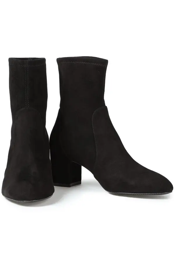 STUART WEITZMAN Yuliana 60 Stretch-suede Ankle Boots - Black