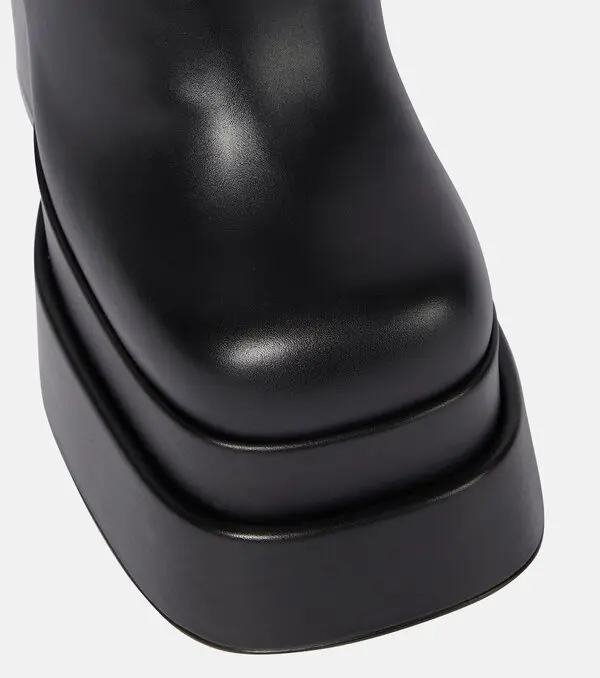 Versace Leather Platform Knee-high Boots