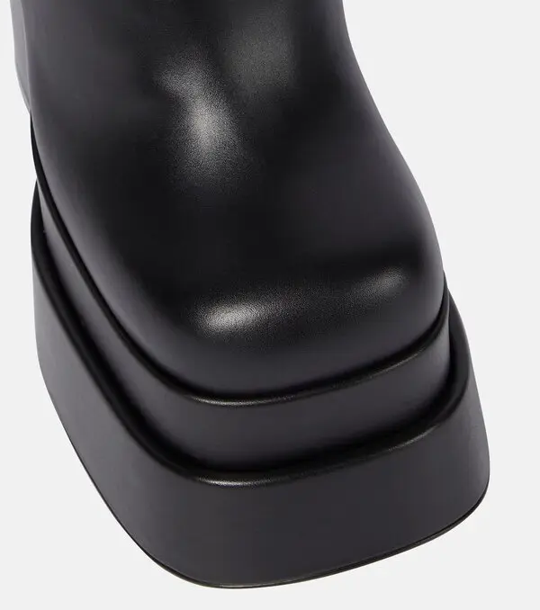 Versace Leather Platform Knee-high Boots