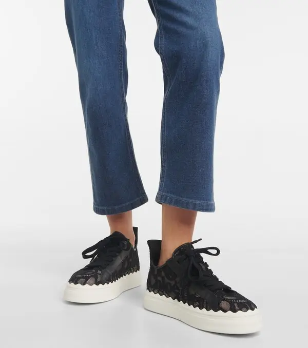 Chloé Lauren Lace Sneakers - Black