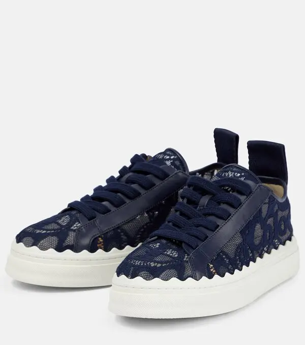 Chloé Lauren Lace Sneakers - Blue