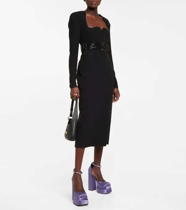 Versace Medusa Aevitas Satin Platform Pumps - Purple