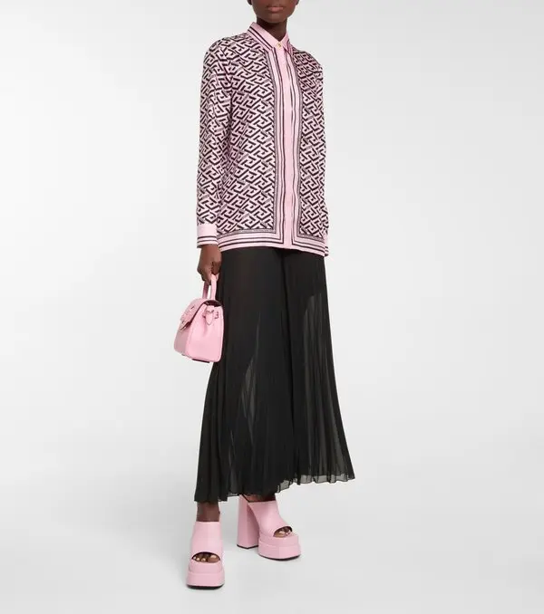 Versace Leather Platform Peep-toe Sandals - Pink