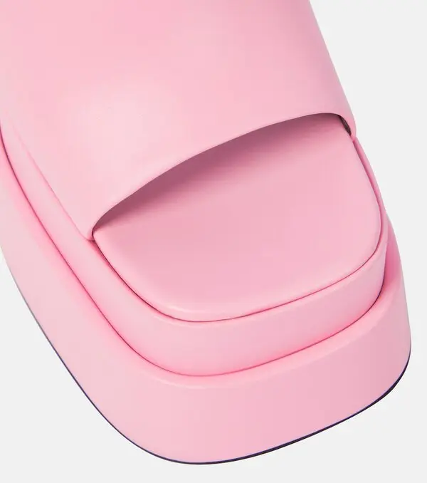 Versace Leather Platform Peep-toe Sandals - Pink