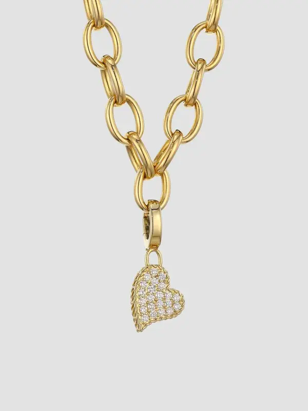 Roberto Coin Princess Charms 18k Yellow & Diamond Heart Charm - Gold