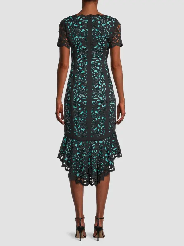 Shani High-low Crepe Dress - Black Mint