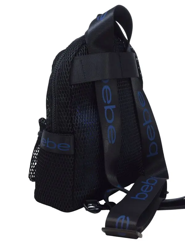 Manny Backpack With Mask Black, Navy Women\'s Bag Mini leather and nylon backpack Blue For Women | Maje main image 4