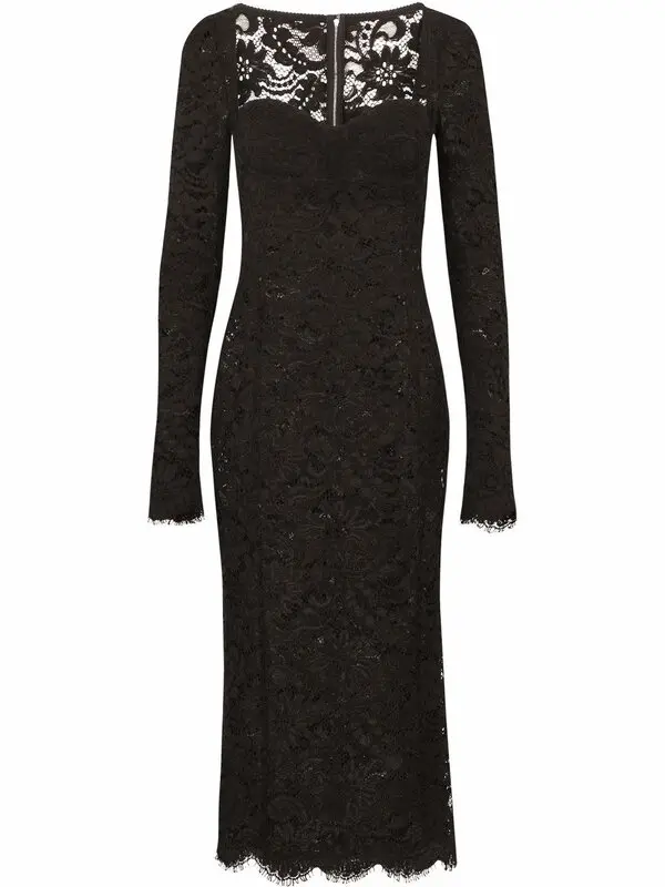 Dolce & Gabbana Scallop-hem Lace Midi Dress