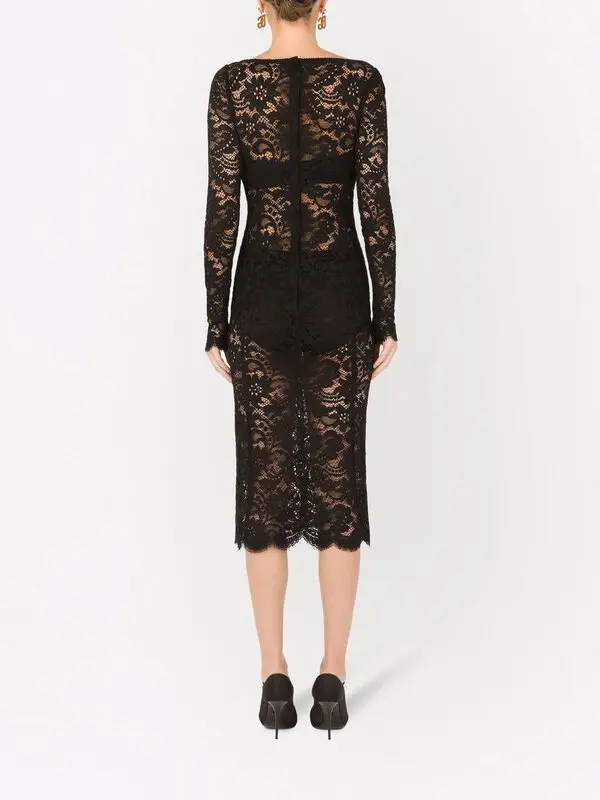 Dolce & Gabbana Scallop-hem Lace Midi Dress
