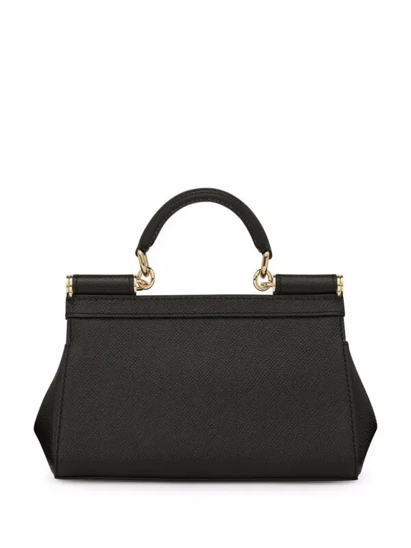 Dolce & Gabbana Mini Sicily Handbag In Dauphine Calfskin - Black