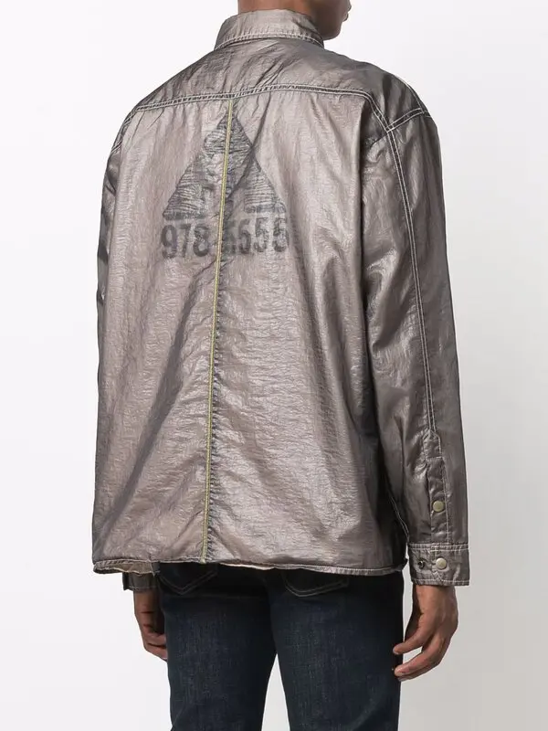 DIESEL® Metallic Shirt Jacket With Contrast Stitching