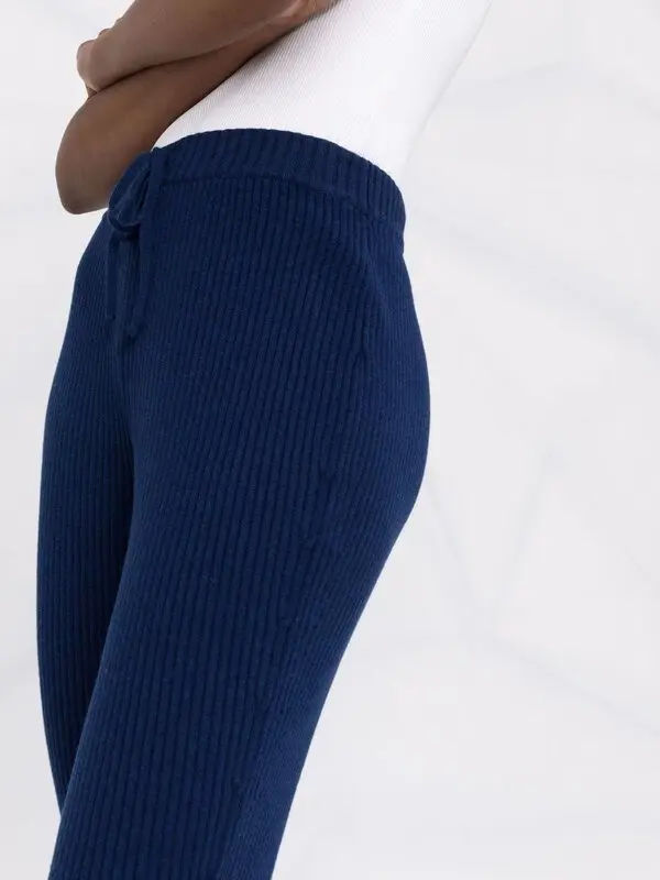 Alberta Ferretti Ribbed-knit Flared Trousers