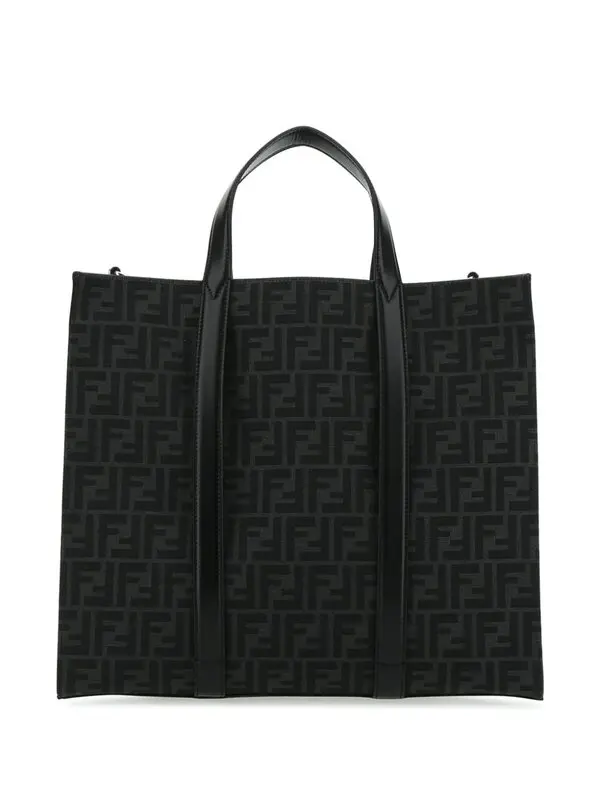 Fendi Ff-monogram Tote Bag - Black