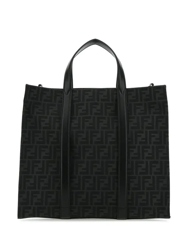 Fendi Ff-monogram Tote Bag - Black