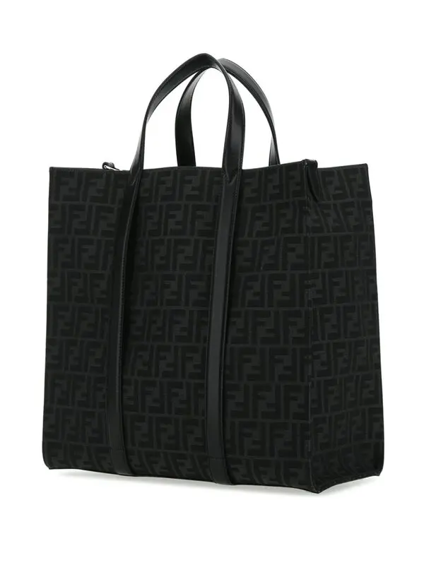 Fendi Ff-monogram Tote Bag - Black