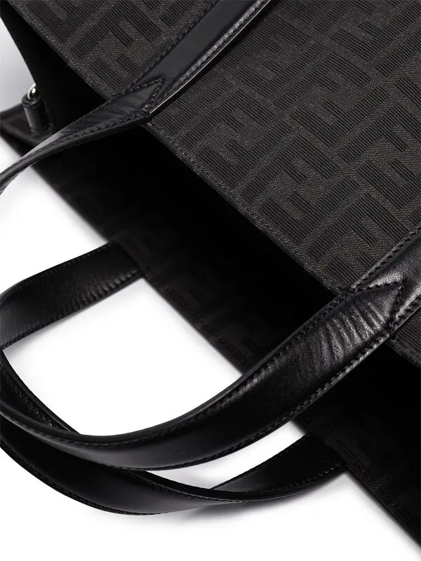 Fendi Ff-monogram Tote Bag - Black