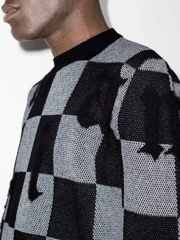 Amiri Checked Two-tone Cashmere Jumper