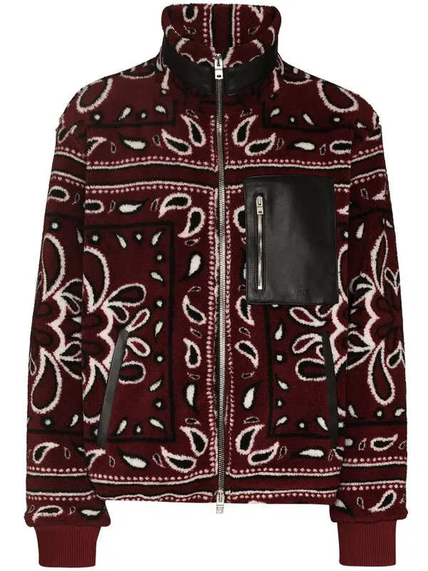 Amiri Bandana Print Fleece Jacket - Red