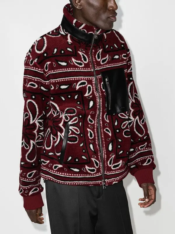 Amiri Bandana Print Fleece Jacket - Red | Editorialist