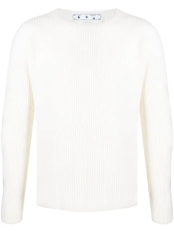 Off-White Ribbed-knit Jumper - White