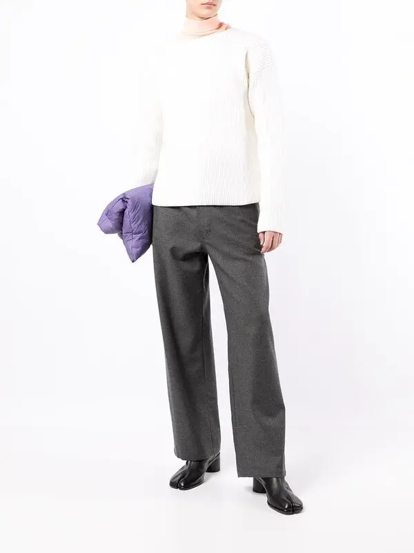 Off-White Ribbed-knit Jumper - White
