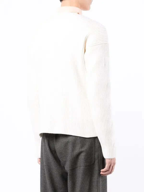 Off-White Ribbed-knit Jumper - White