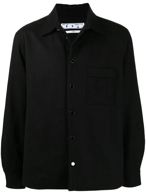 Off-White Long-sleeve Shirt Jacket - Black