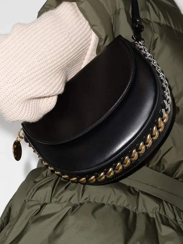 Stella McCartney Frayme Medium Shoulder Bag - Black