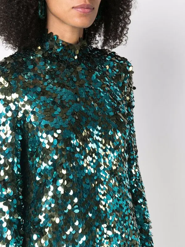 Emilio Pucci Sequinned Long-sleeve Minidress