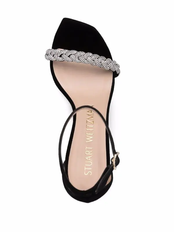 STUART WEITZMAN Embellished Ankle Strap Sandals