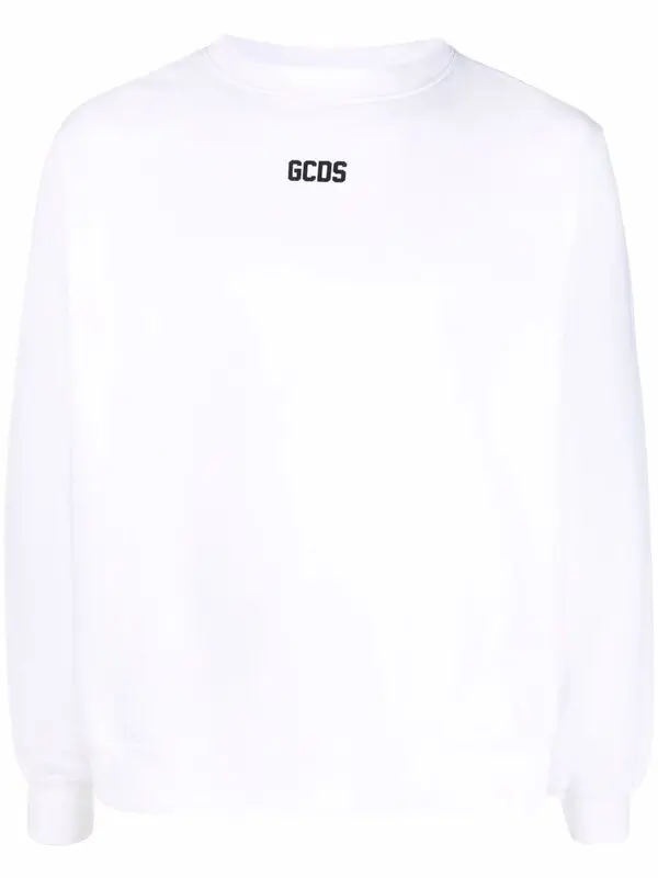 Gcds Logo-print Crew Neck Sweatshirt - White