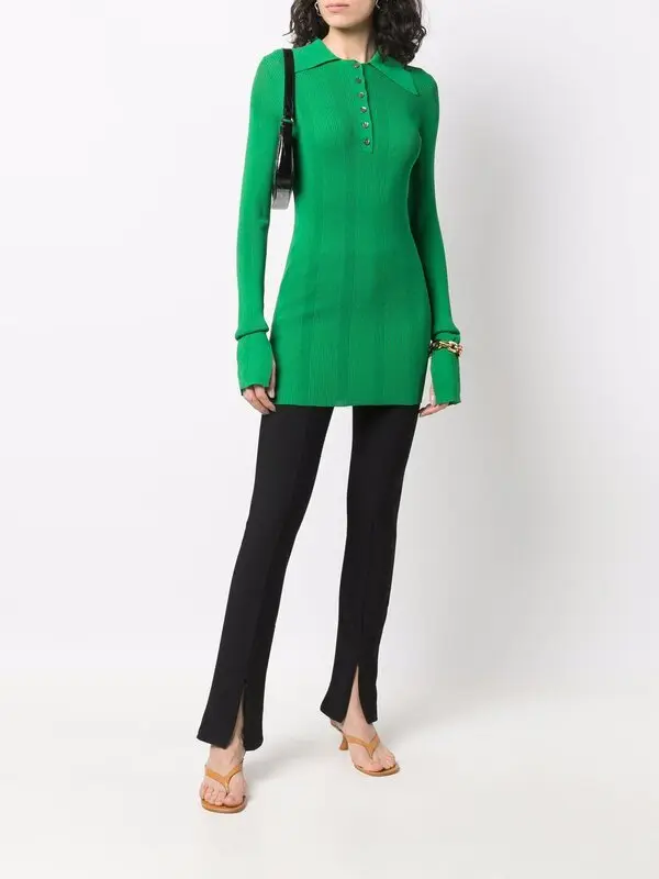 Remain Birger Christensen Ribbed Knit Polo Top